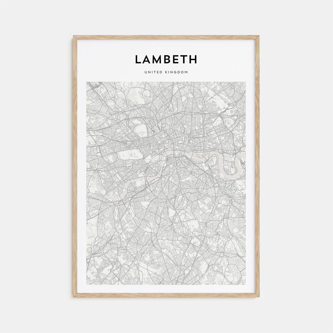 Lambeth Map Poster, Lambeth Map Print, Lambeth Travel Wall Art, Lambeth ...