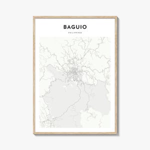 Baguio Map Poster, Baguio Map Print, Baguio Travel Wall Art, Baguio ...