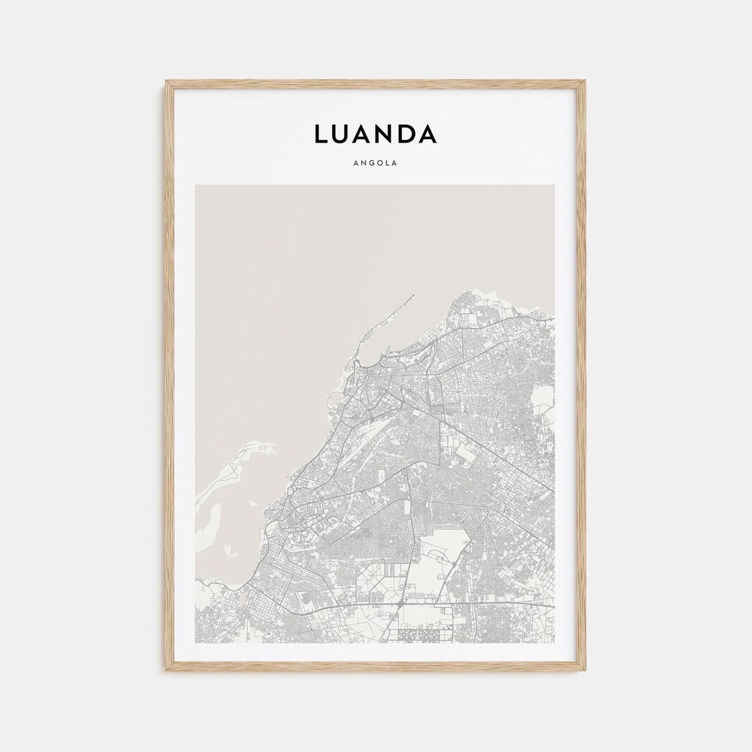 Luanda Map Poster, Luanda Map Print, Luanda Travel Wall Art, Luanda ...