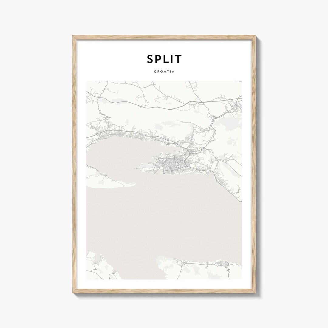 Split Map Poster, Split Map Print, Split Travel Wall Art, Split ...