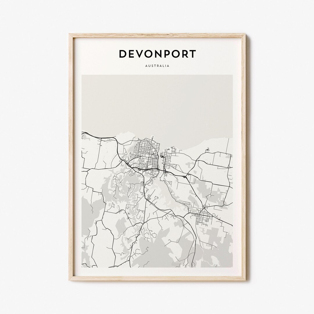 Devonport Custom Black Map Devonport Map Devonport Print - Etsy
