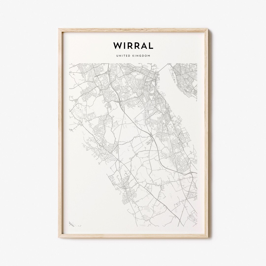 Wirral City Map Print Detailed Landmarks Art for Home Decor - Etsy