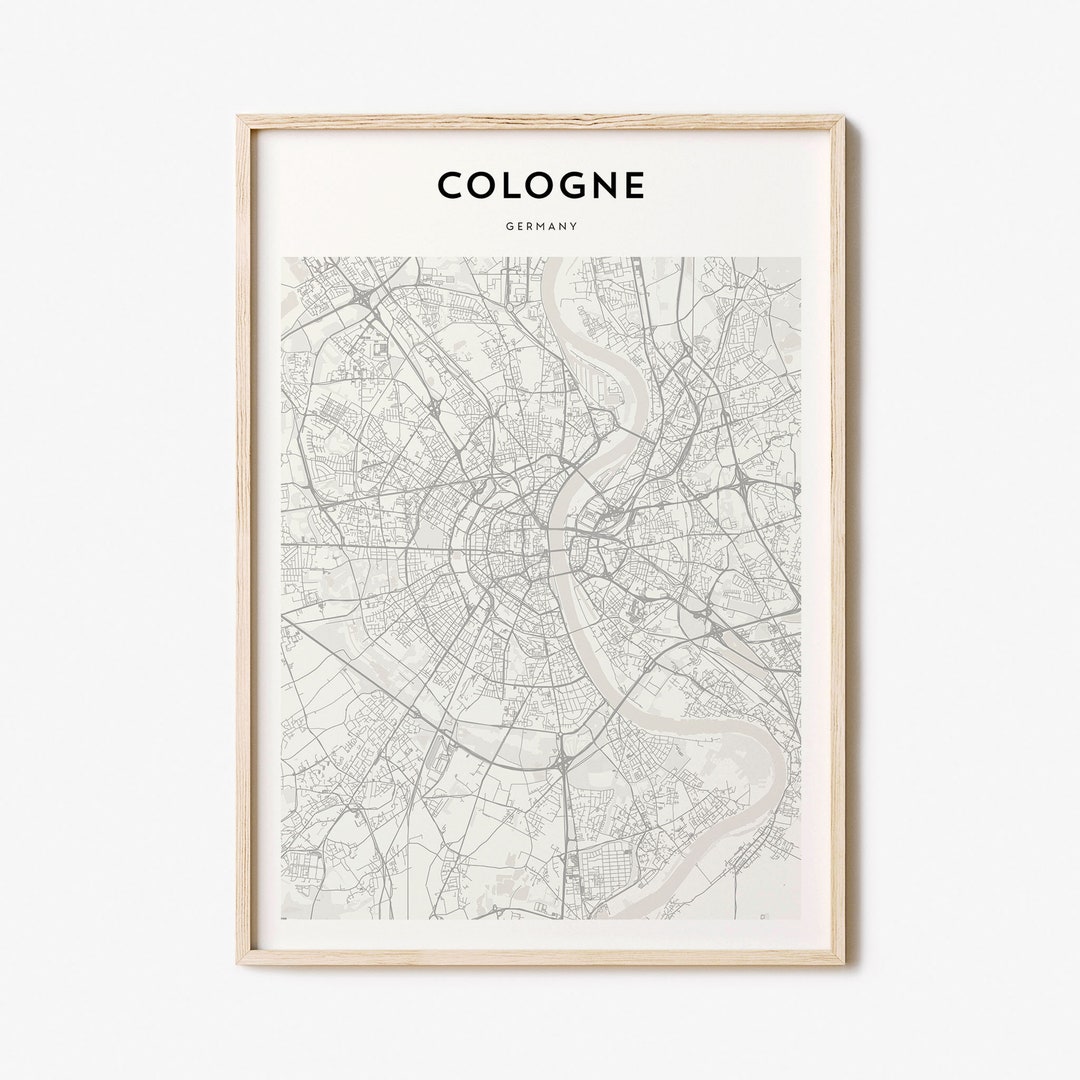 Cartel del mapa de Colonia, impresión del mapa de Colonia, arte del ...