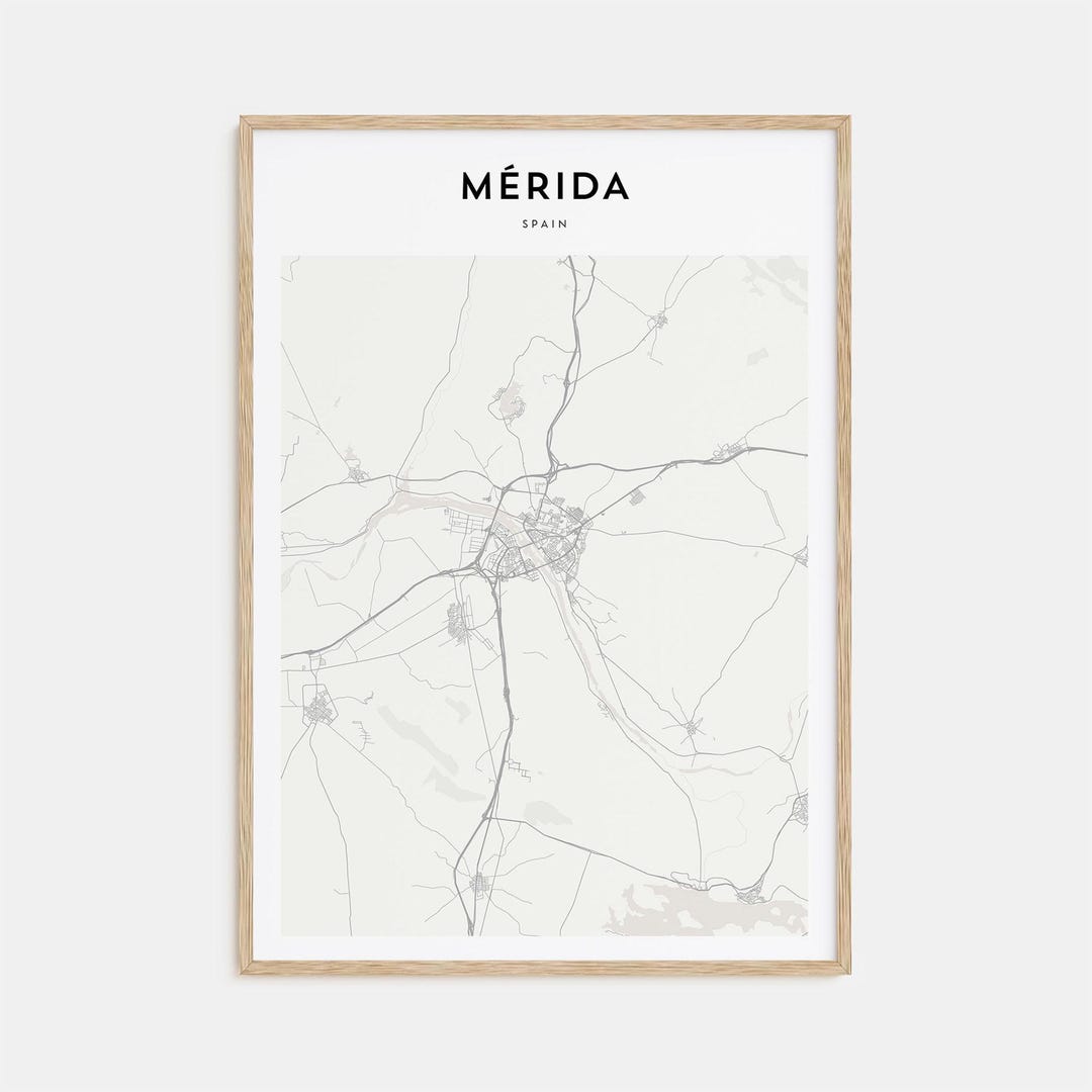Merida Map Poster Spain, Merida Map Print, Merida Personalized Map Art ...