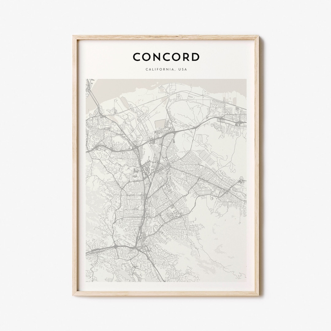 Concord Map Poster, Concord Map Print, Concord Personalized Map Art ...