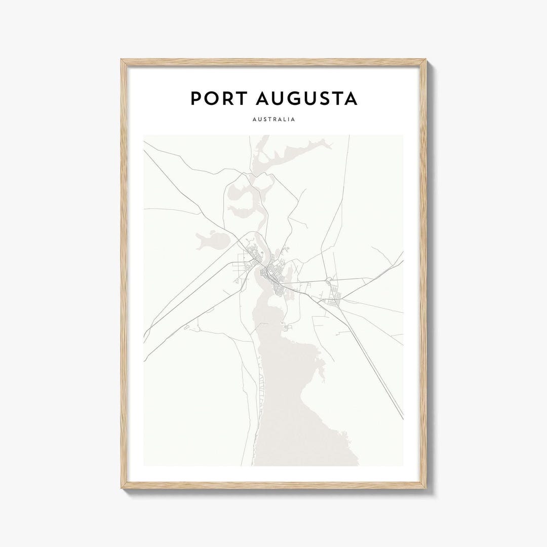 Port Augusta Map Print, Australia Poster, South Australia Wall Art ...