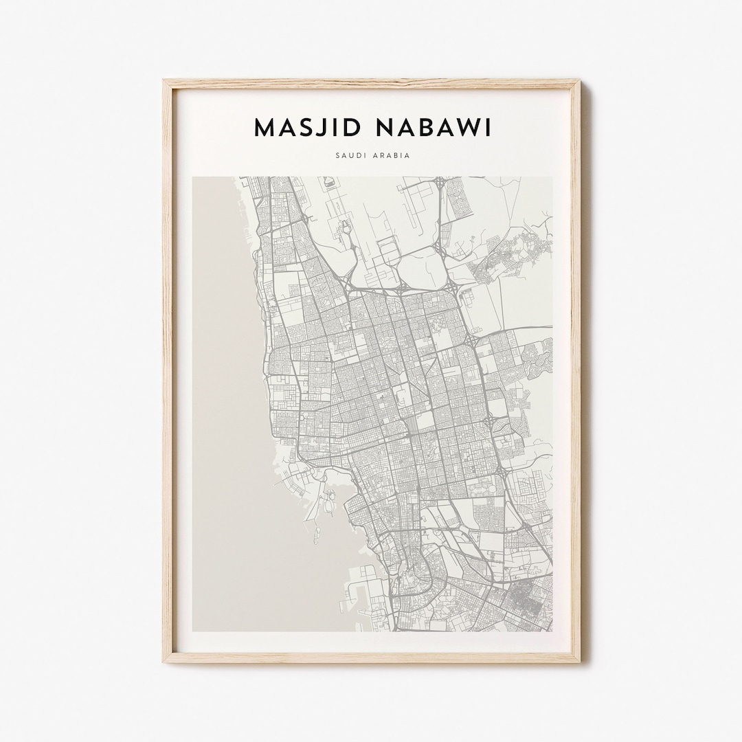 Masjid Nabawi Map Poster, Masjid Nabawi Map Print, Masjid Nabawi ...