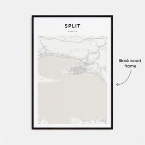 Split Map Poster, Split Map Print, Split Travel Wall Art, Split Personalized Map, Croatia - Etsy