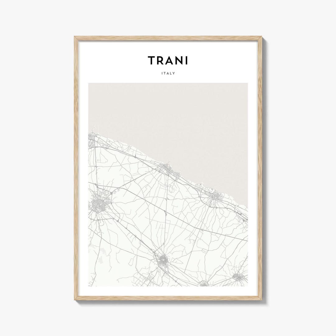 Trani Map Poster, Trani Map Print, Trani Travel Wall Art, Trani ...