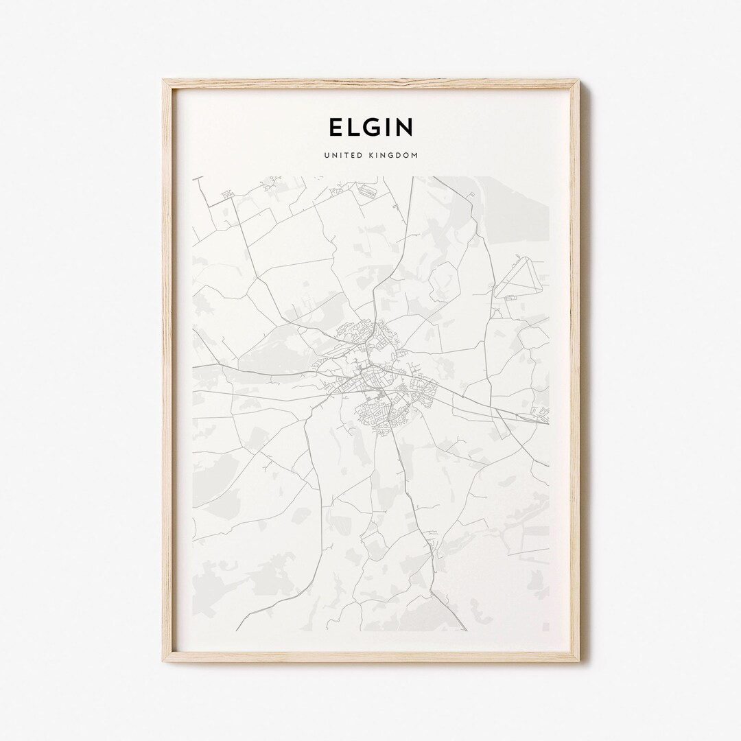 Elgin City Map Print Detailed Landmarks Art for Home Decor - Etsy