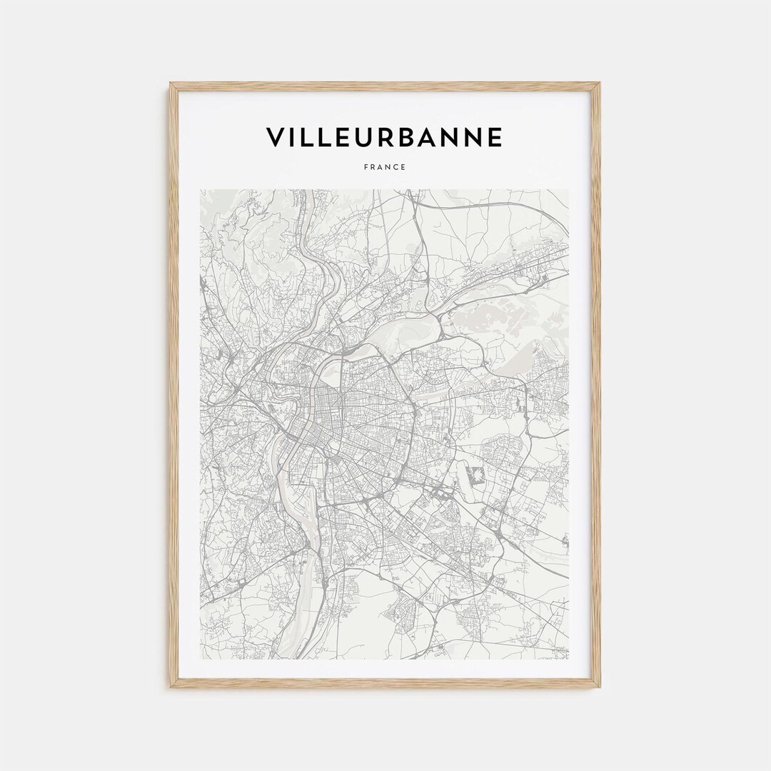 Villeurbanne Map Poster, Villeurbanne Map Print, Villeurbanne Travel ...