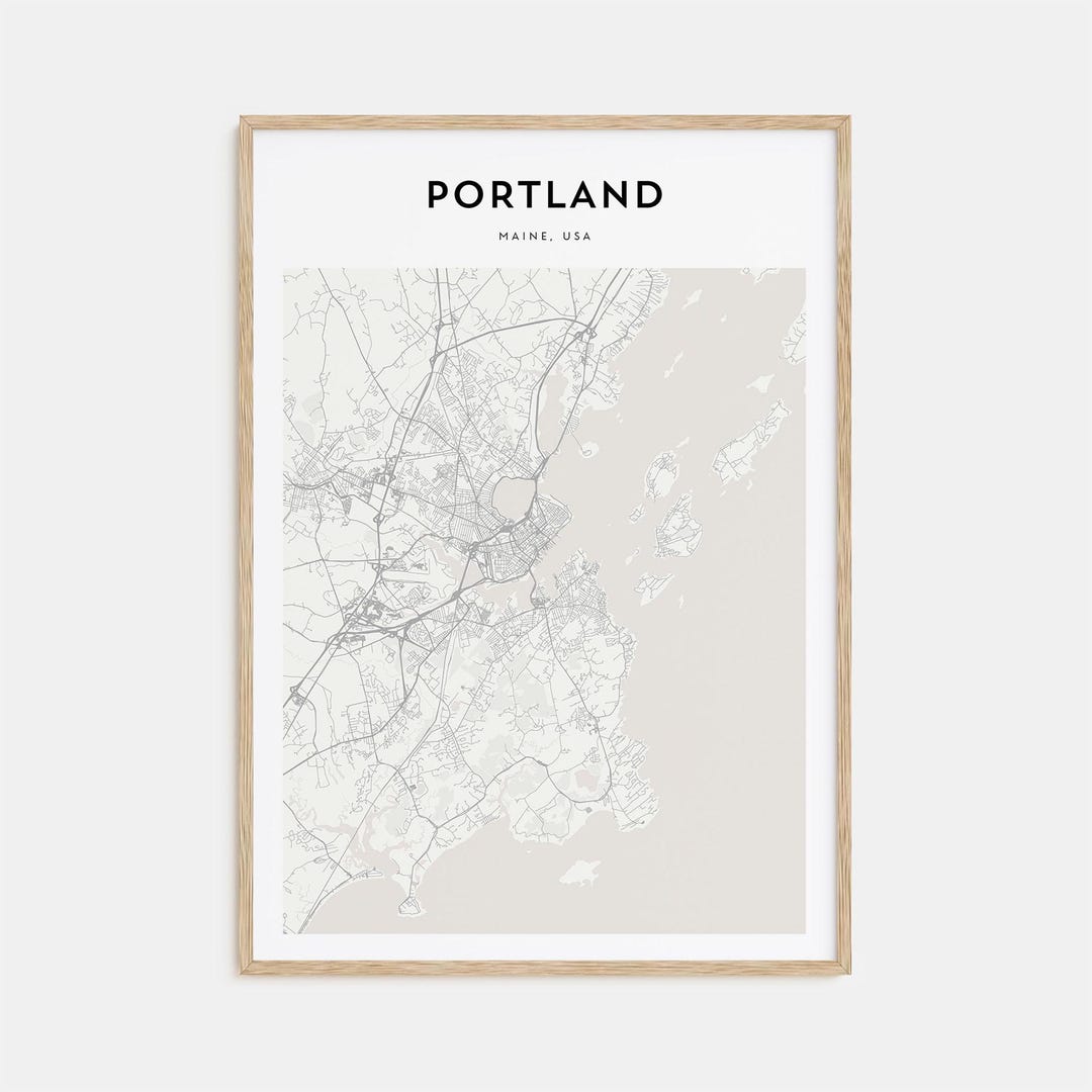 Portland Maine Map Poster, Portland Map Print, Portland Travel Wall Art ...