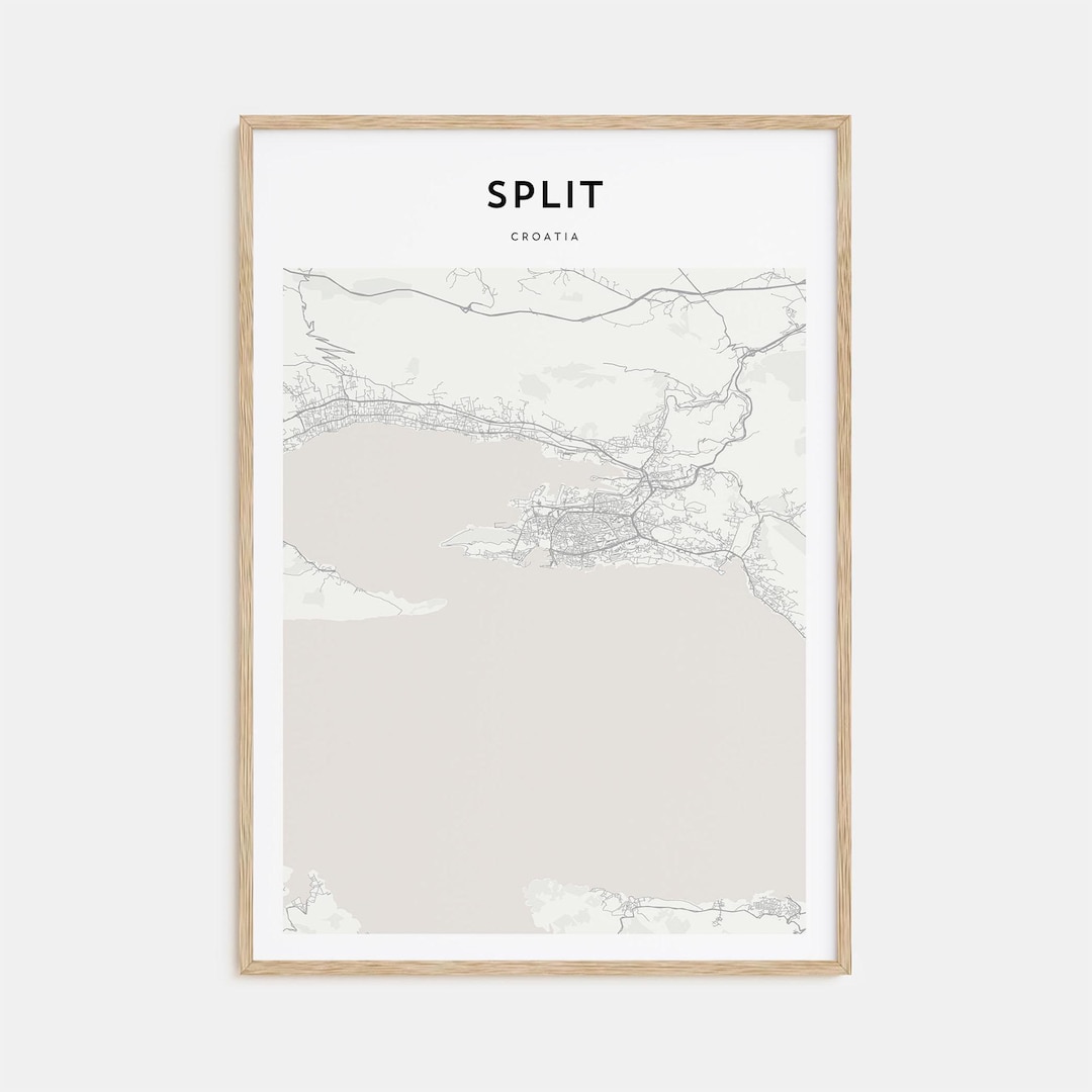 Split Map Poster, Split Map Print, Split Travel Wall Art, Split ...