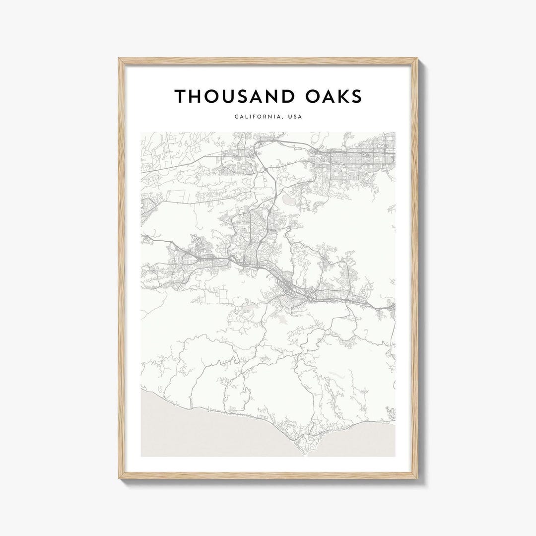 Thousand Oaks Map Poster: California Travel Wall Art - Etsy