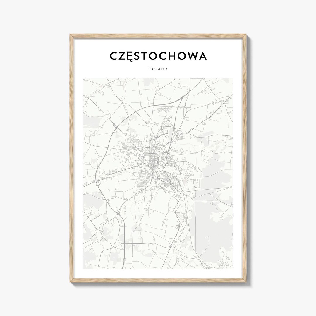 Czestochowa Map Poster, Czestochowa Map Print, Czestochowa Travel Wall ...