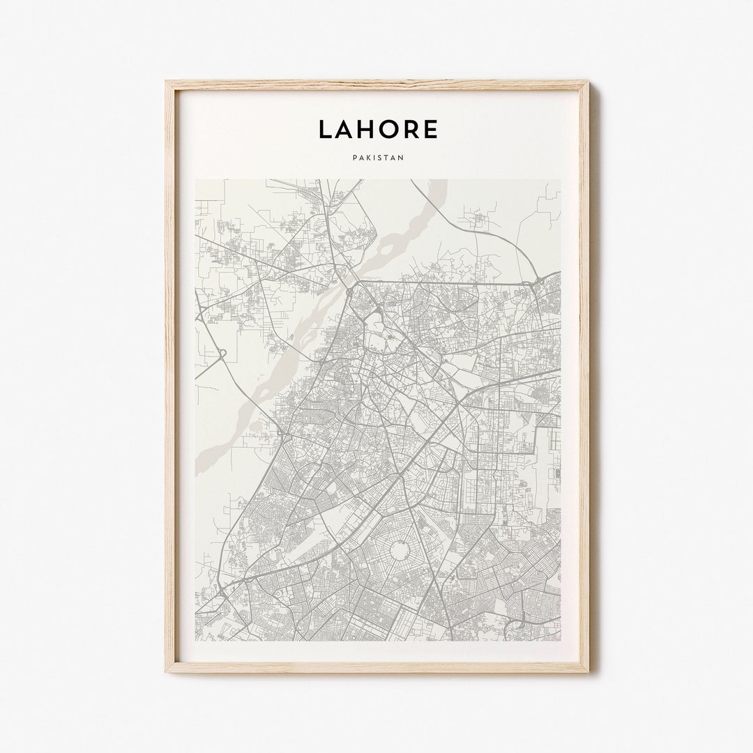 Lahore Map Poster Lahore Map Print Lahore Personalized Map - Etsy