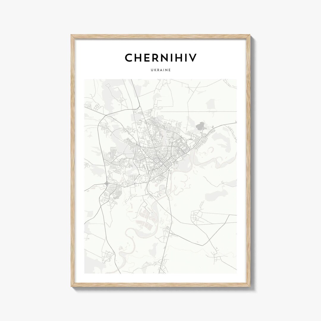 Chernihiv Map Print, Ukraine Poster, Chernihiv Wandkunst, Chernigov ...
