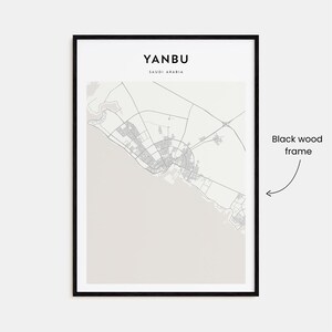 Yanbu Map Poster, Yanbu Map Print, Yanbu Travel Wall Art, Yanbu ...