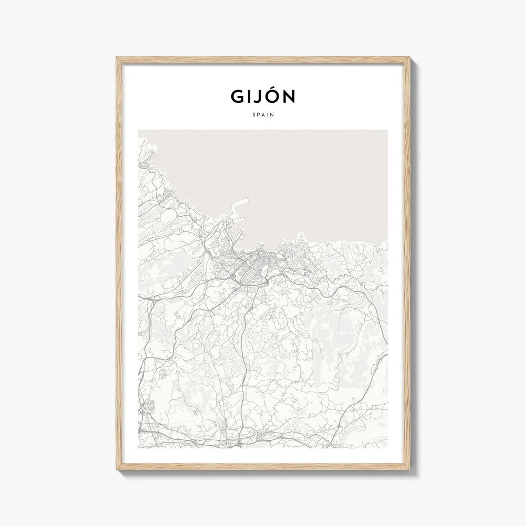 Gijon Map Poster, Gijon Map Print, Gijon Travel Wall Art, Gijon ...