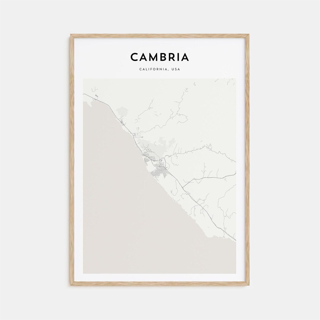 Cambria Map Poster, Cambria Map Print, Cambria Travel Wall Art, Cambria ...