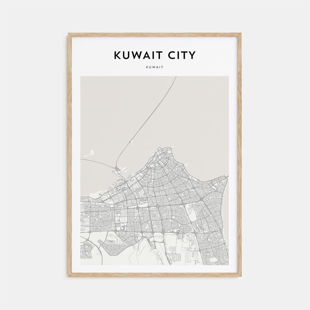 Kuwait City Map Poster, Kuwait City Map Print, Kuwait City Travel Wall ...