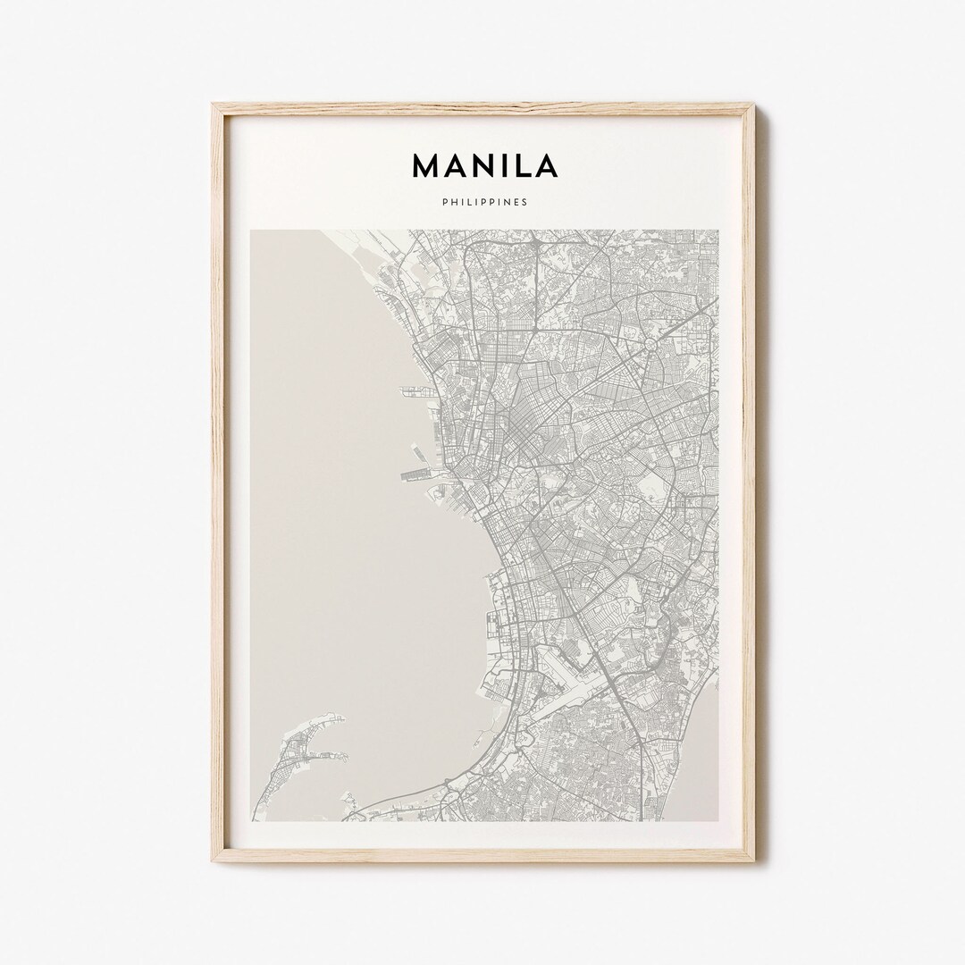 Manila Map Poster, Manila Map Print, Manila Personalized Map Art ...