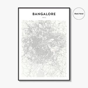 Bangalore Map Art Print: India Travel Poster - Etsy