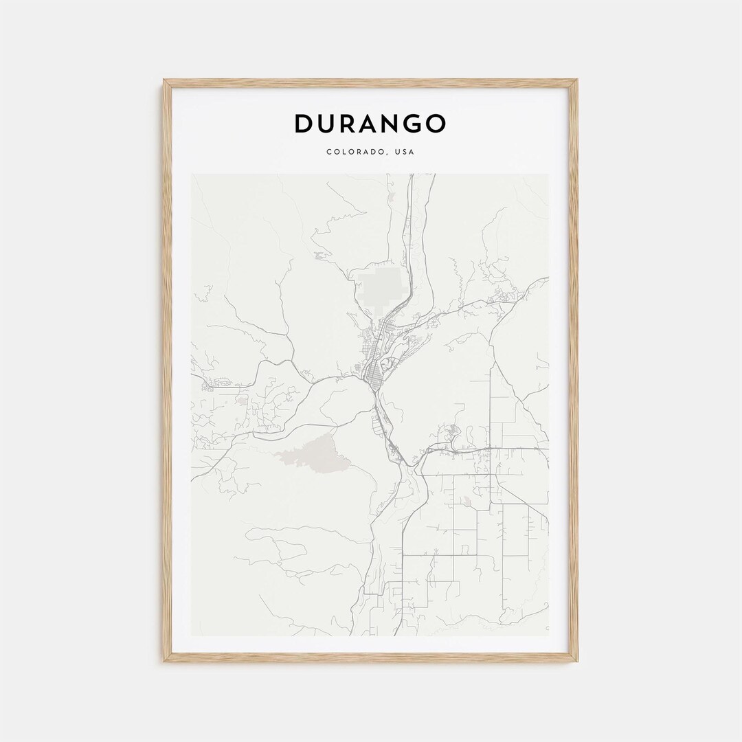 Durango Map Poster Colorado, Durango Map Print, Durango Personalized ...