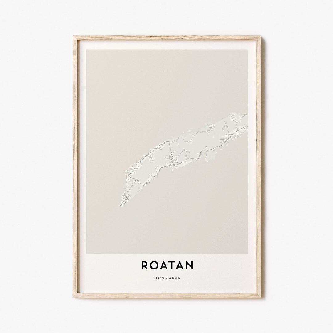 Map of Roatan, Roatan Map Print, Roatan Map Poster, City Map Print, Map ...