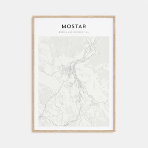 Mostar Map Poster, Mostar Map Print, Mostar Travel Wall Art, Mostar ...