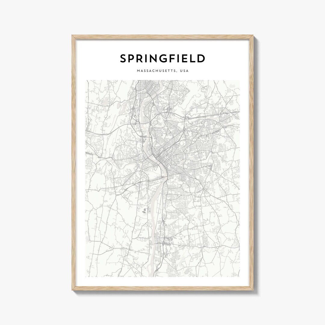 Springfield Massachusetts Map Poster, Springfield Map Print ...