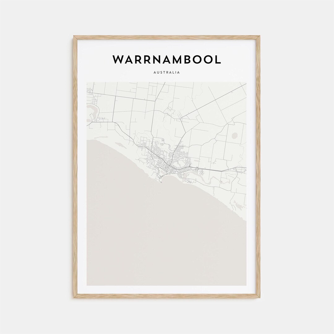 Warrnambool Map Poster, Warrnambool Map Print, Warrnambool Travel Wall ...