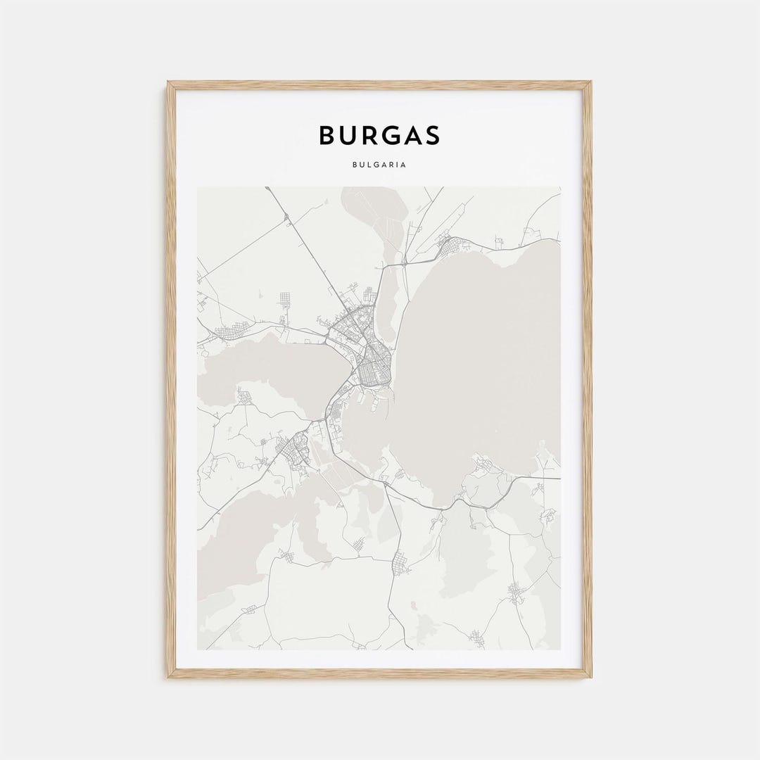 Burgas Map Poster, Burgas Map Print, Burgas Travel Wall Art, Burgas ...