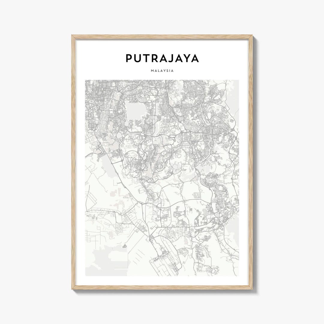 Putrajaya Map Poster, Putrajaya Map Print, Putrajaya Travel Wall Art ...