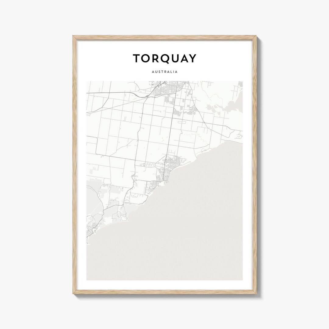 Torquay Australia Map Poster, Torquay Map Print, Torquay Travel Wall ...