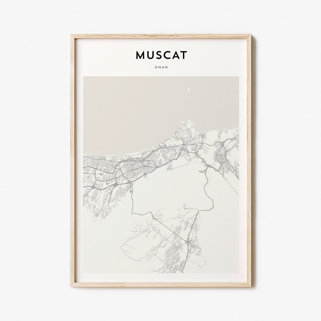 Muscat Map Poster, Muscat Map Print, Muscat Personalized Map Art ...