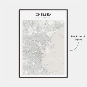 Chelsea Map Poster Massachusetts, Chelsea Map Print, Chelsea ...