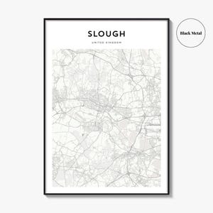 Slough Map Poster, Slough Map Print, Slough Travel Wall Art, Slough ...