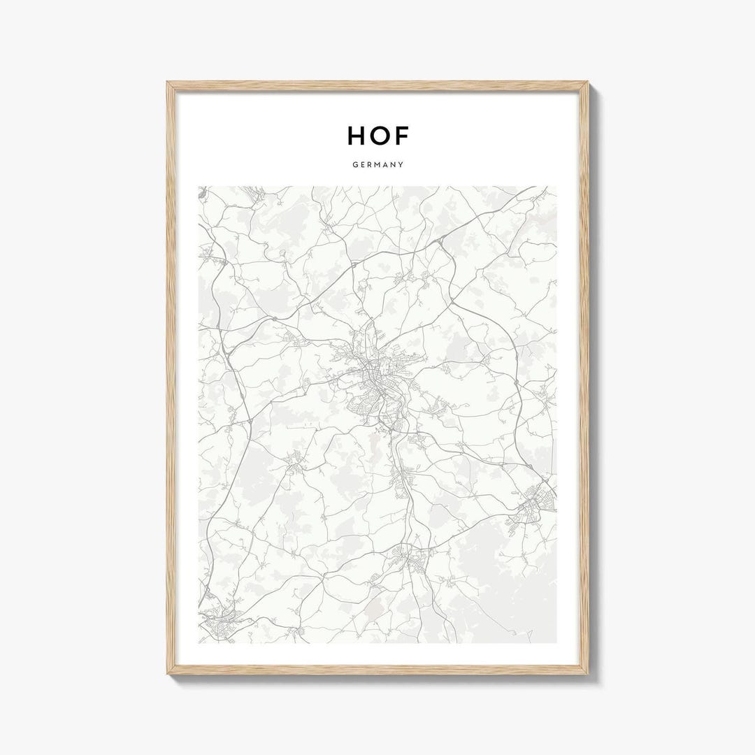 Póster con el mapa de Hof, Alemania: arte mural de viaje - Etsy México