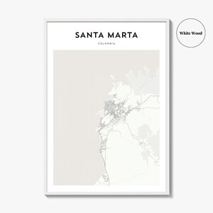 Santa Marta Map Poster, Santa Marta Map Print, Santa Marta Travel Wall ...