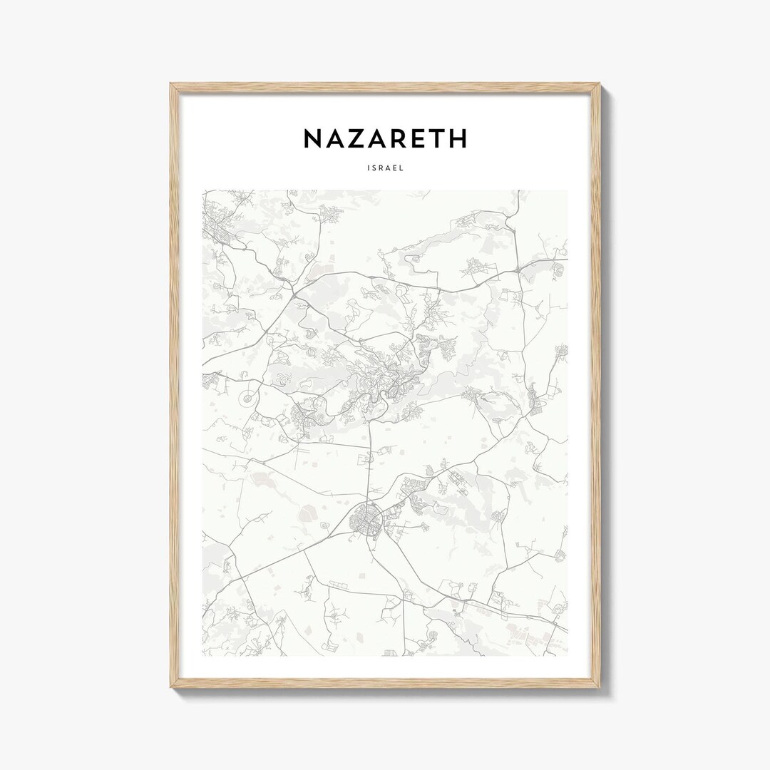 Nazareth Map Poster, Nazareth Map Print, Nazareth Travel Wall Art ...
