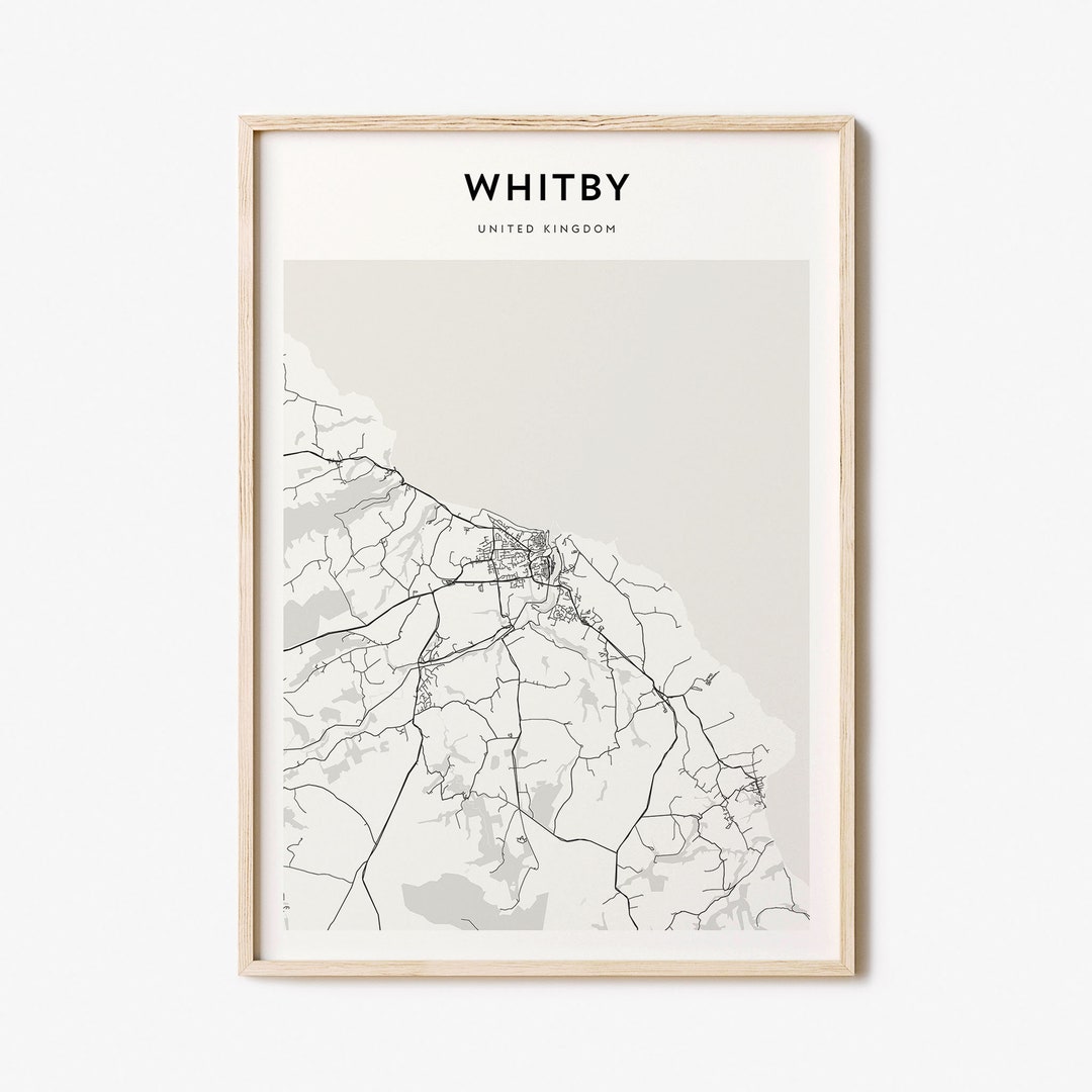Whitby Custom Black Map Whitby Map Whitby Print Whitby Wall - Etsy ...