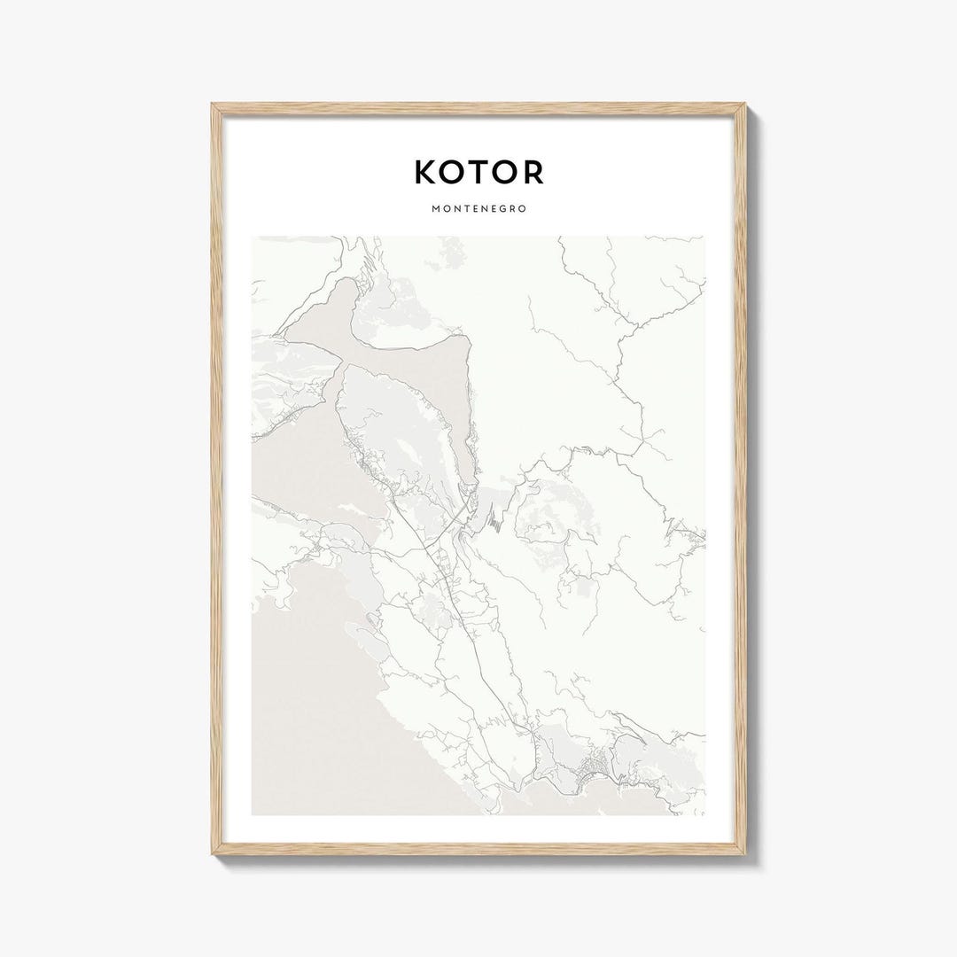 Kotor Map Poster, Kotor Map Print, Kotor Travel Wall Art, Kotor ...