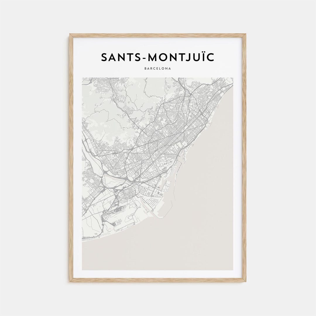 Sants-montjuic Map Poster, Sants-montjuic Map Print, Sants-montjuic ...