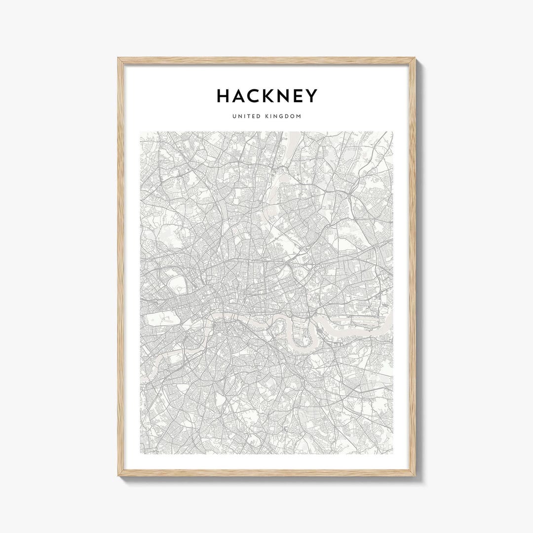 Hackney Map Poster, Hackney Map Print, Hackney Travel Wall Art, Hackney ...