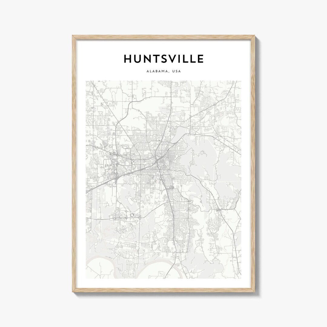Huntsville Alabama Map Art Print: Personalized Travel Poster - Etsy