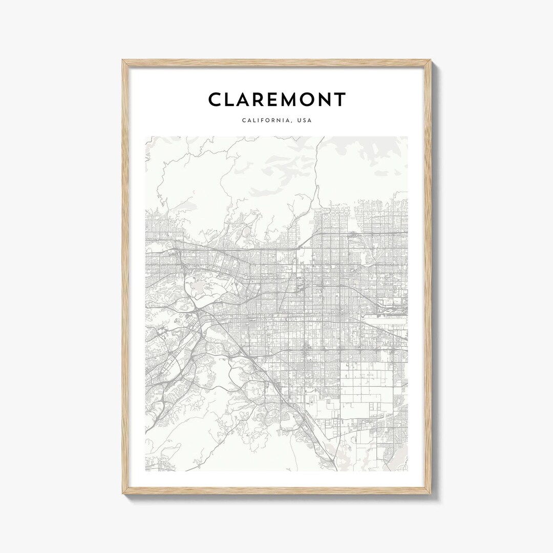 Claremont Map Poster, Claremont Map Print, Claremont Travel Wall Art ...