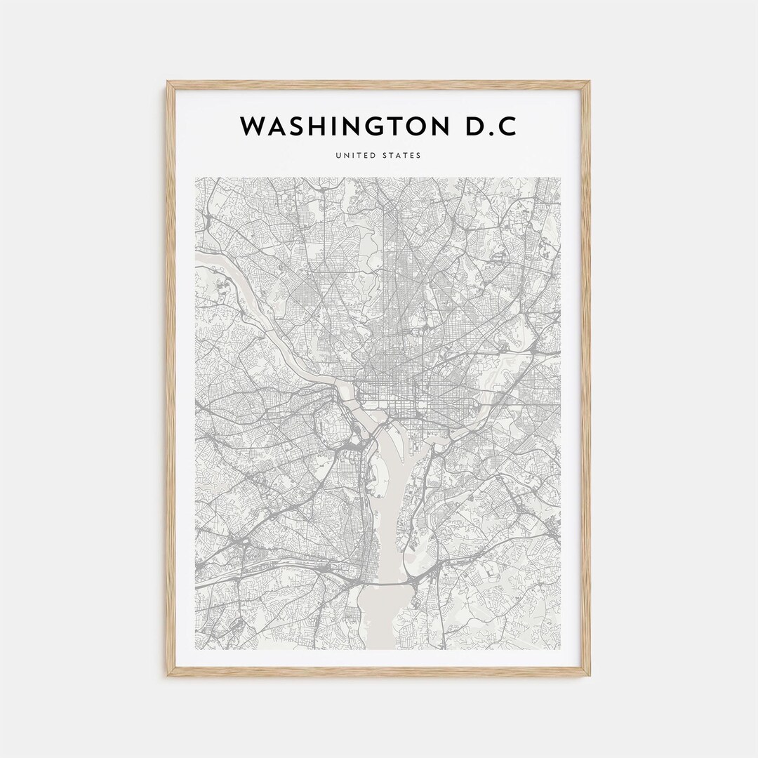 Washington D.C Map Poster, Washington DC Map Print, Washington DC ...