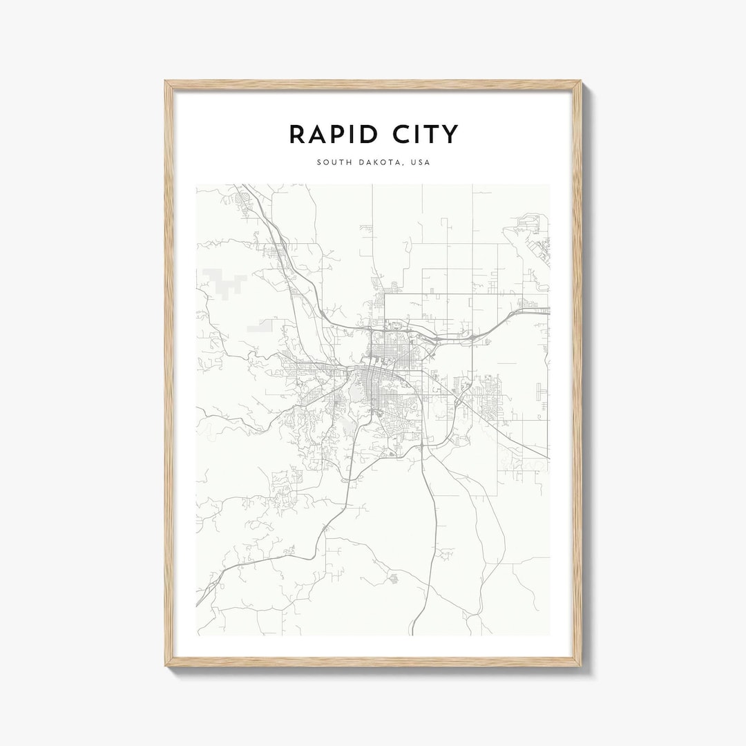 Rapid City Map Poster, Rapid City Map Print, Rapid City Travel Wall Art ...
