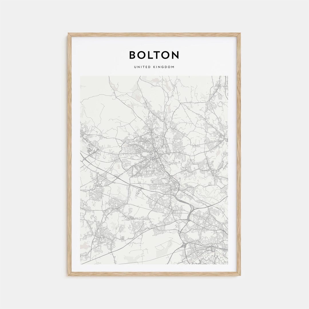 Bolton Map Poster, Bolton Map Print, Bolton Travel Wall Art, Bolton ...